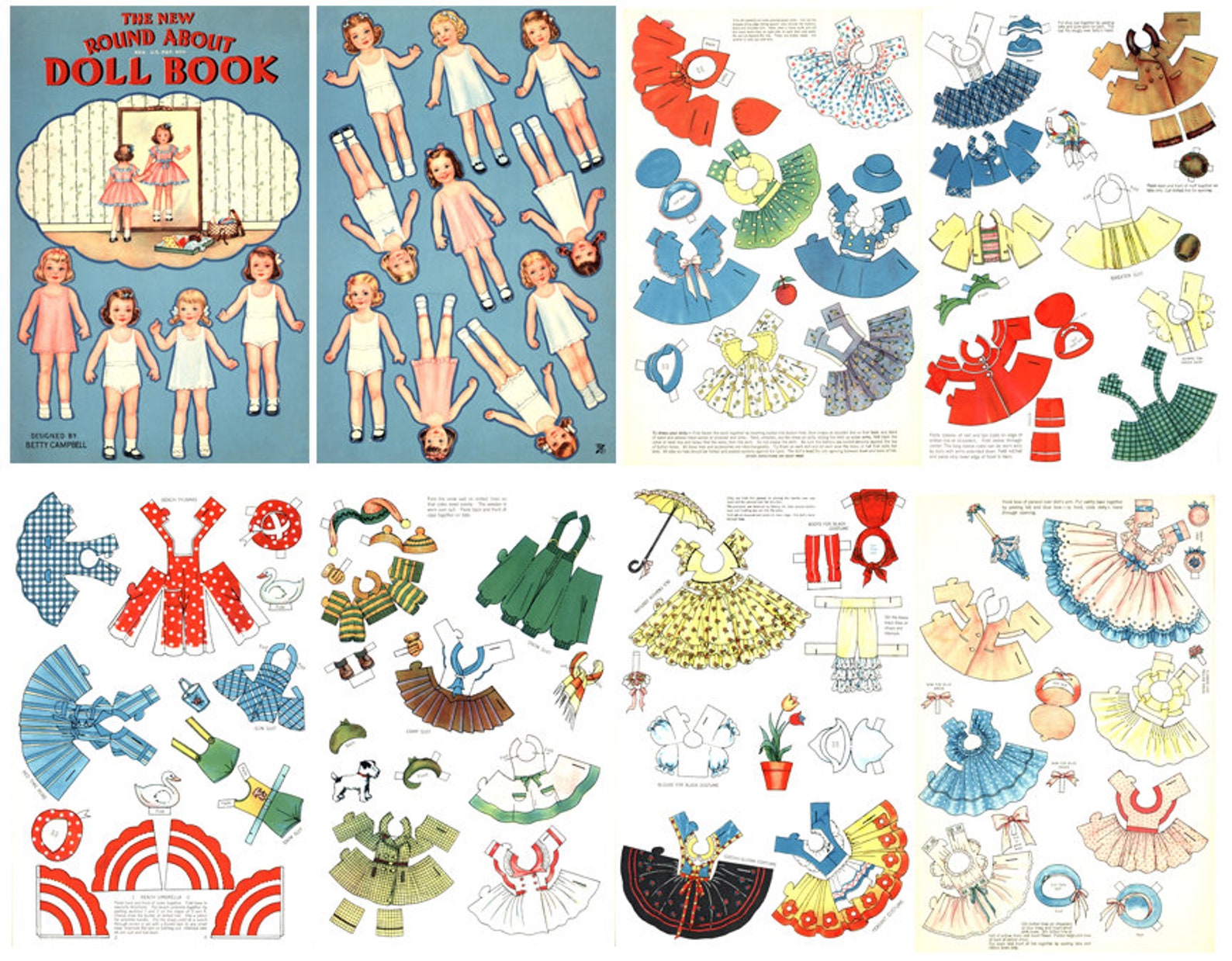 Printable Paper Dolls Papercraft Craft Kit Round About Dolls | Etsy UK