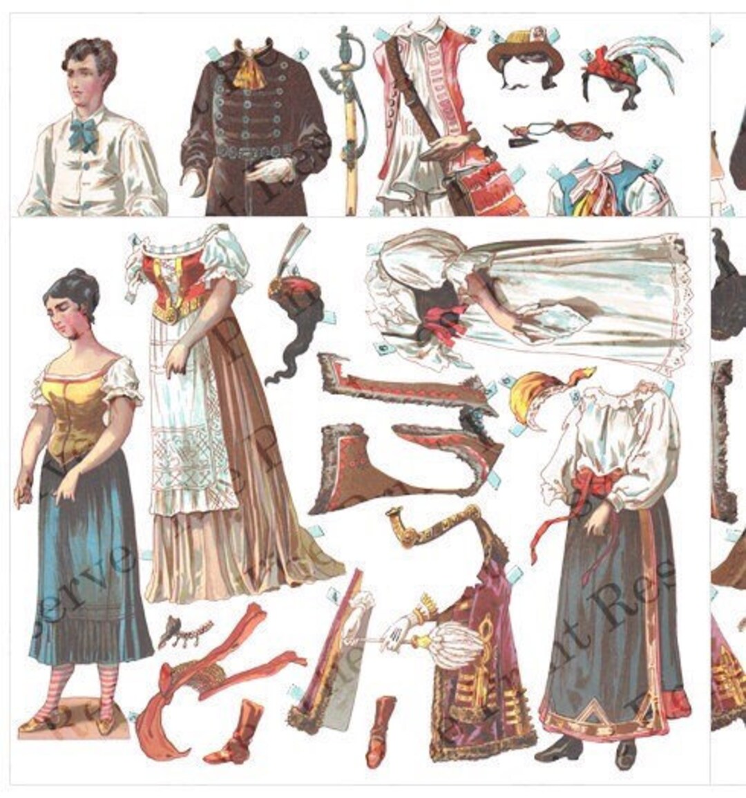 Printable Paper Doll Austro Hungary Digital Instant Download - Etsy