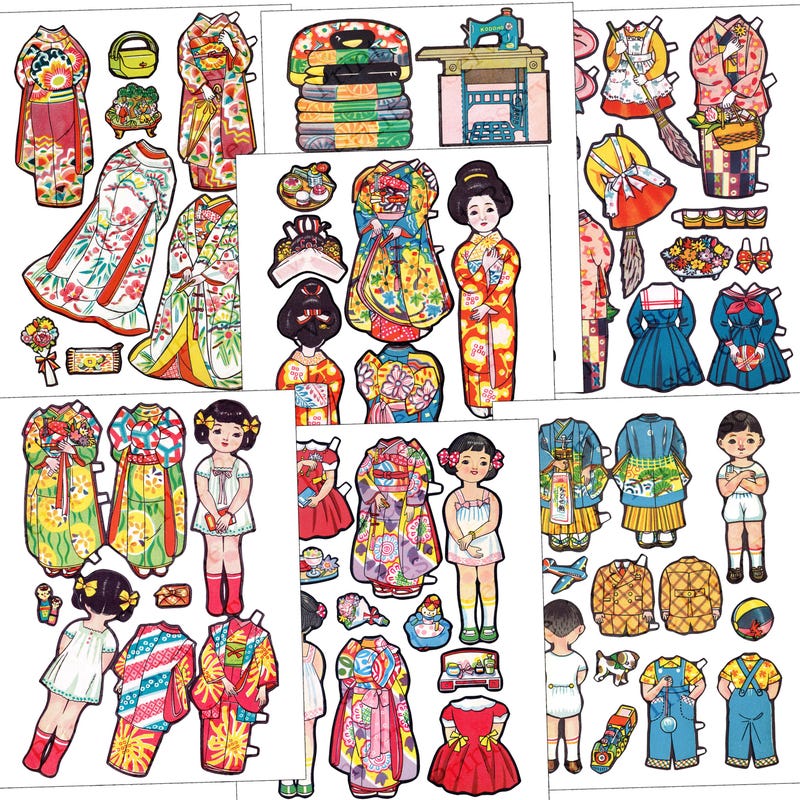 Japanese Paper Dolls - Etsy