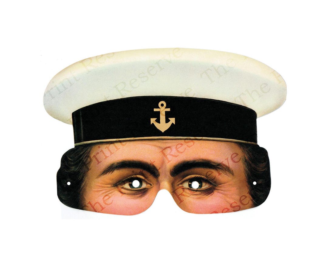 Paper Mask Sailor Half Mask Digital Download Printable Item #819 - Etsy