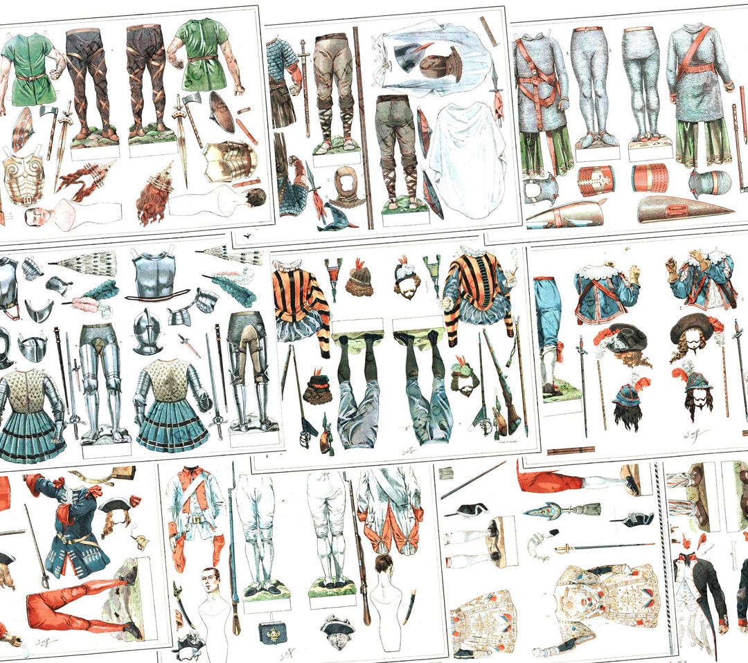 Paper Soldiers Printable Antique Digital Download Images Item #628 - Etsy