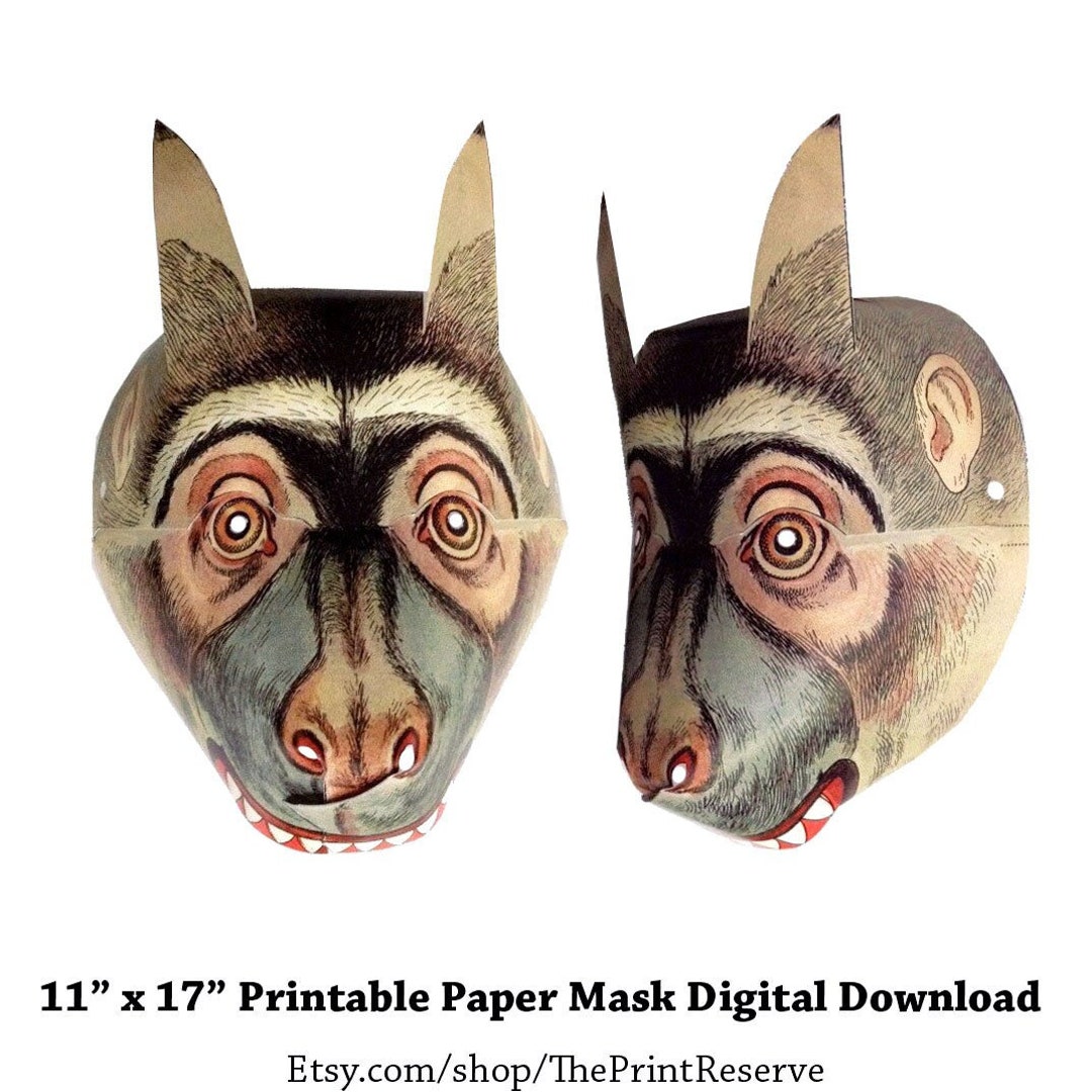 Paper Mask Monkey Printable Digital Download 11 X 17 - Etsy