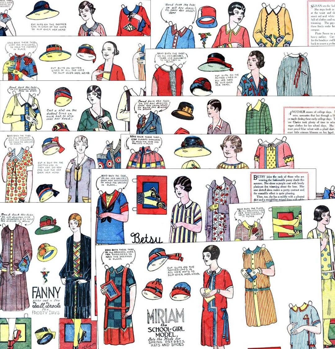 12 Pages Antique Paper Doll Digital Download Dan Rudolph 1920s ...