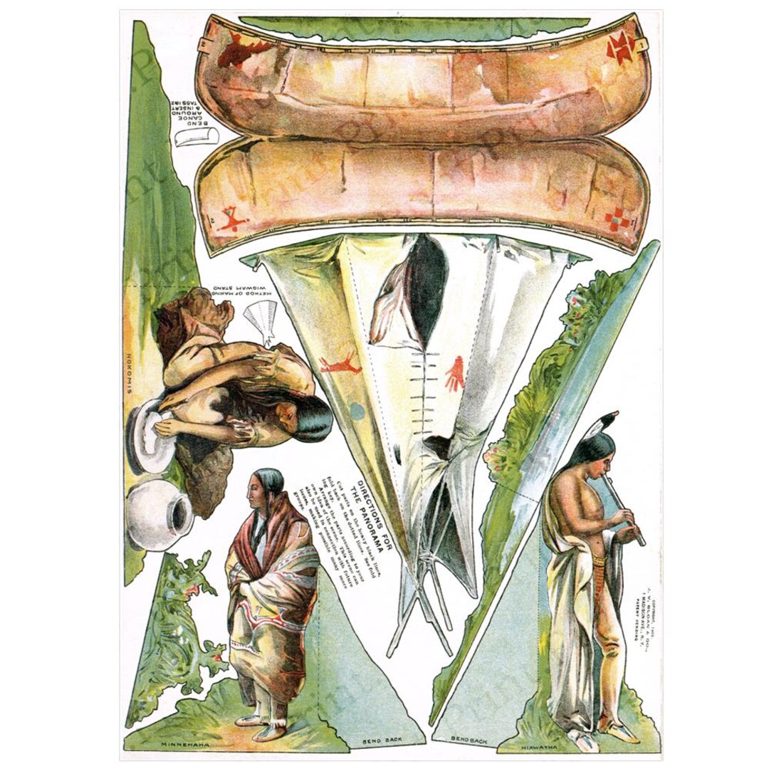 Native American Antique Paper Doll Printable Paper Toy Digital Download ...