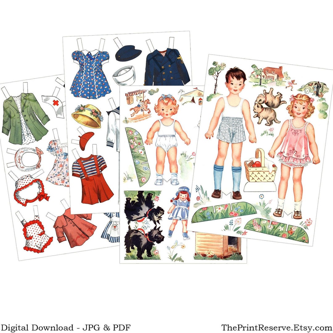 Paper Doll Printable Kids Download Digital Image Kids Toy - Etsy UK