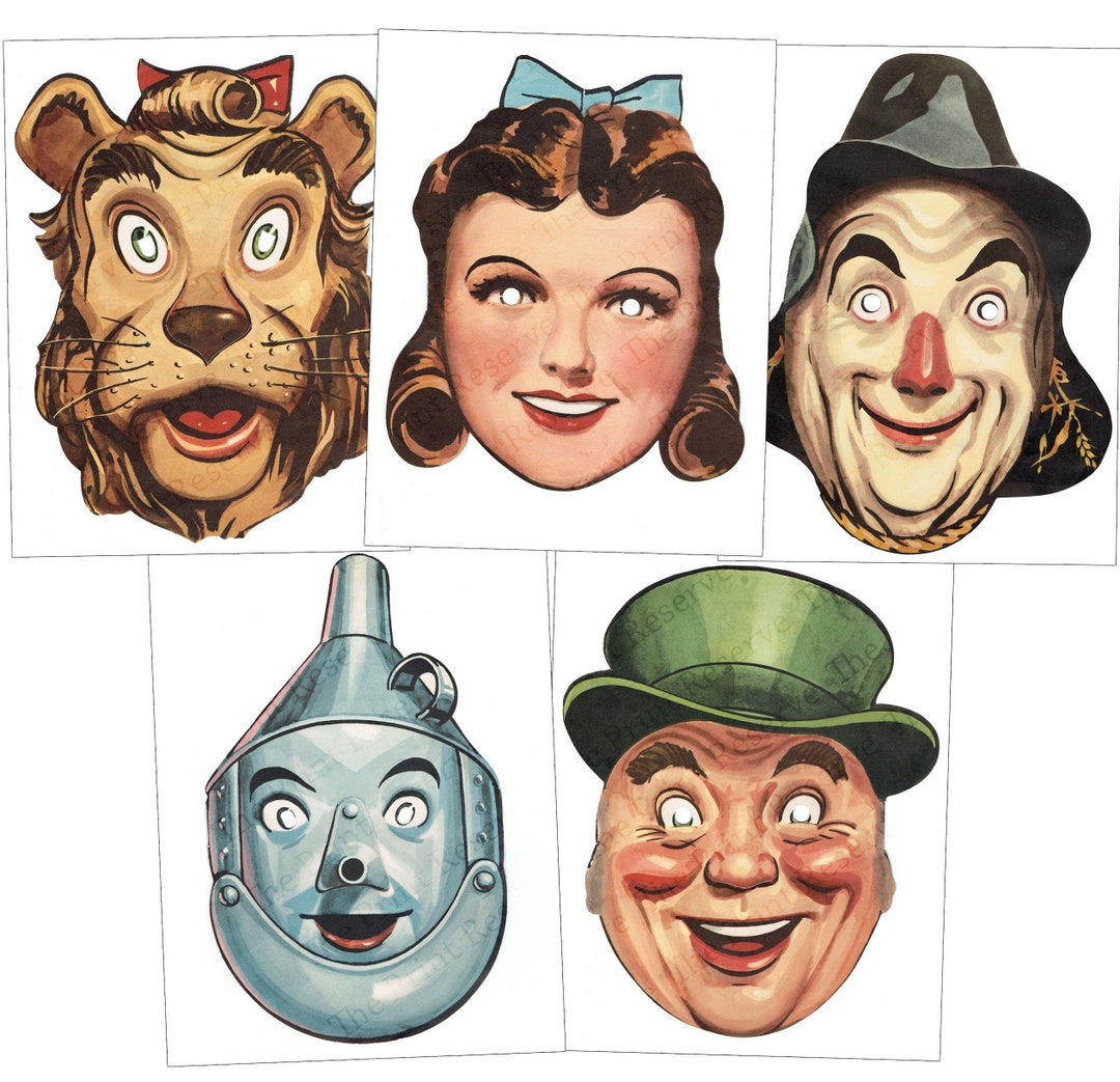 Paper Mask Printable Halloween Wizard of Oz Digital Download Item #817 - Etsy
