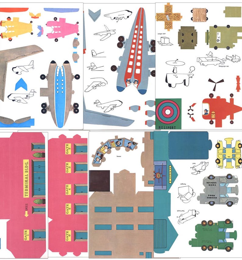 Airport Paper Craft Model Printable Digital Download - Etsy