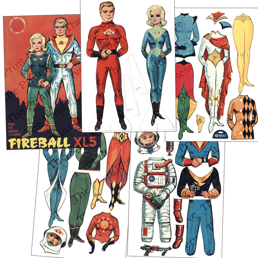 Fireball XL5 Space Age 1960s Paper Doll Printable Digital Download ...