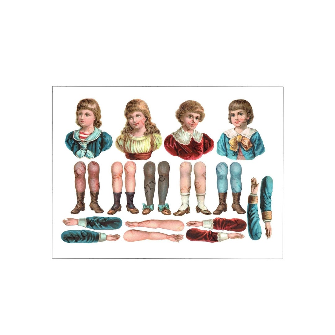 Printable Paper Doll Heads Victorian Paper Doll Digital Download - Etsy