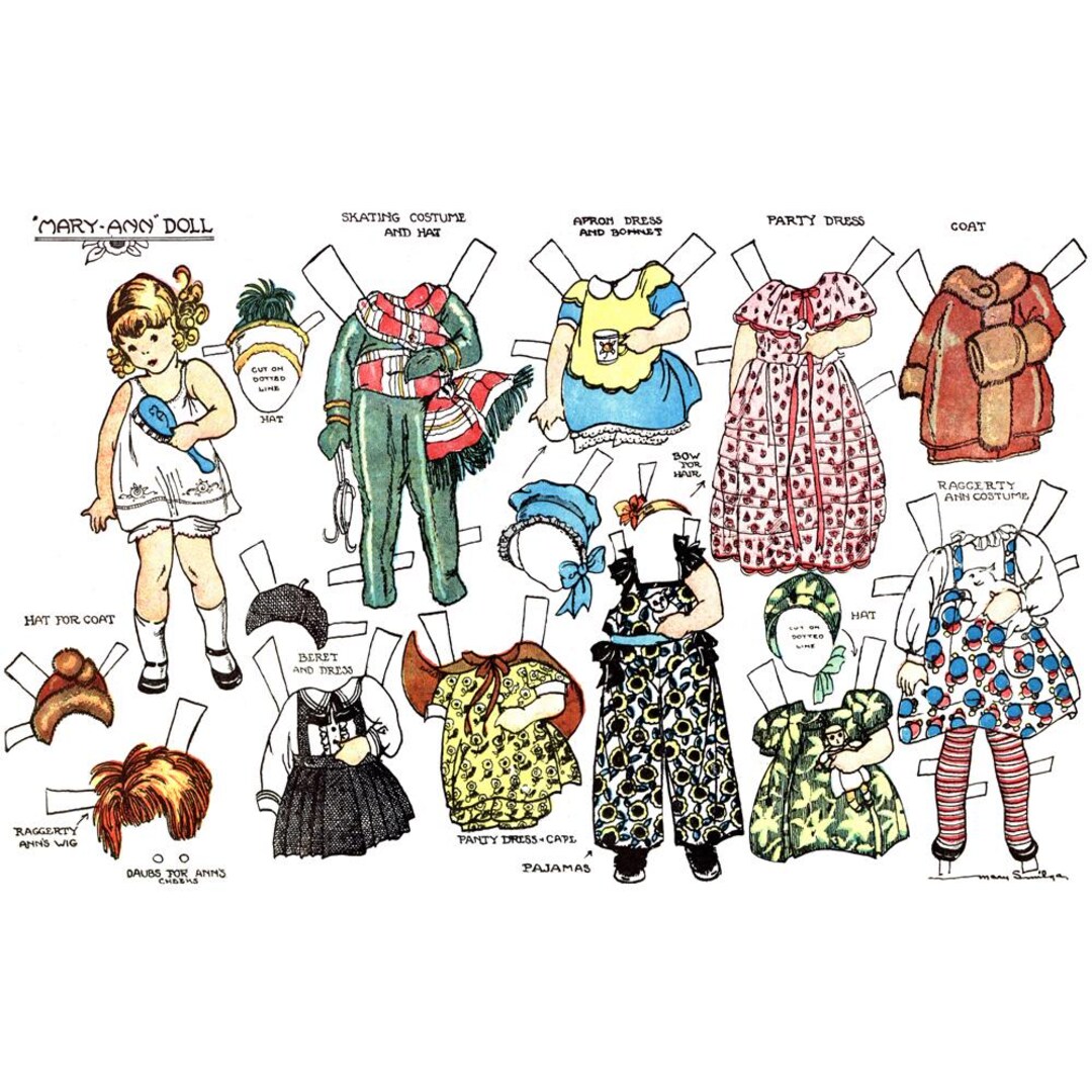 Mary Ann Paper Doll Mary Smilga Digital Download Printable Art Print - Etsy