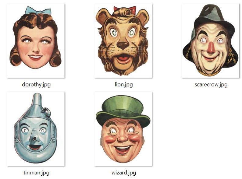 Paper Mask Printable Halloween Wizard of Oz Digital Download #817 - Etsy