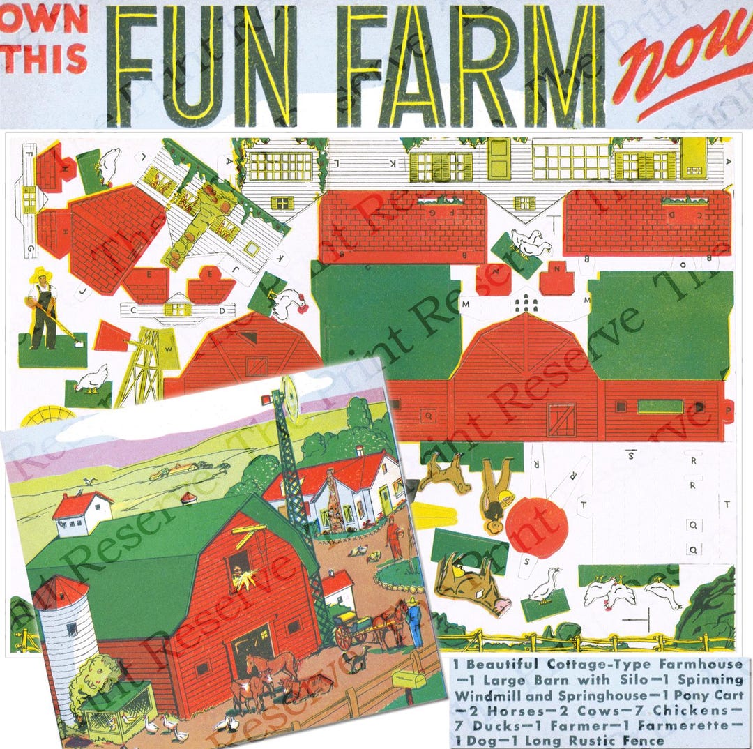 Paper Farm Mini Model Barn & House Digital Download Printable #528 - Etsy