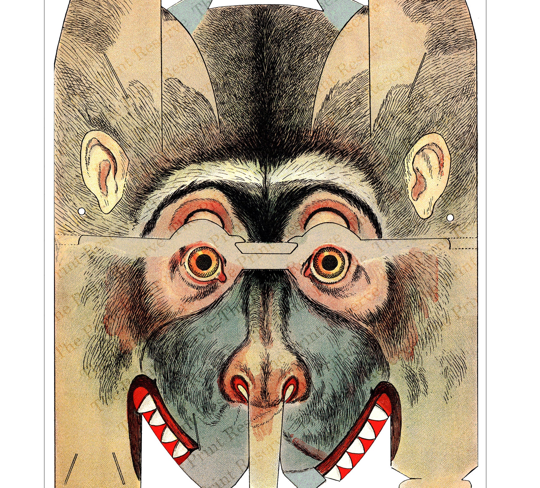 Paper Mask Monkey Printable Digital Download 11 X 17 - Etsy