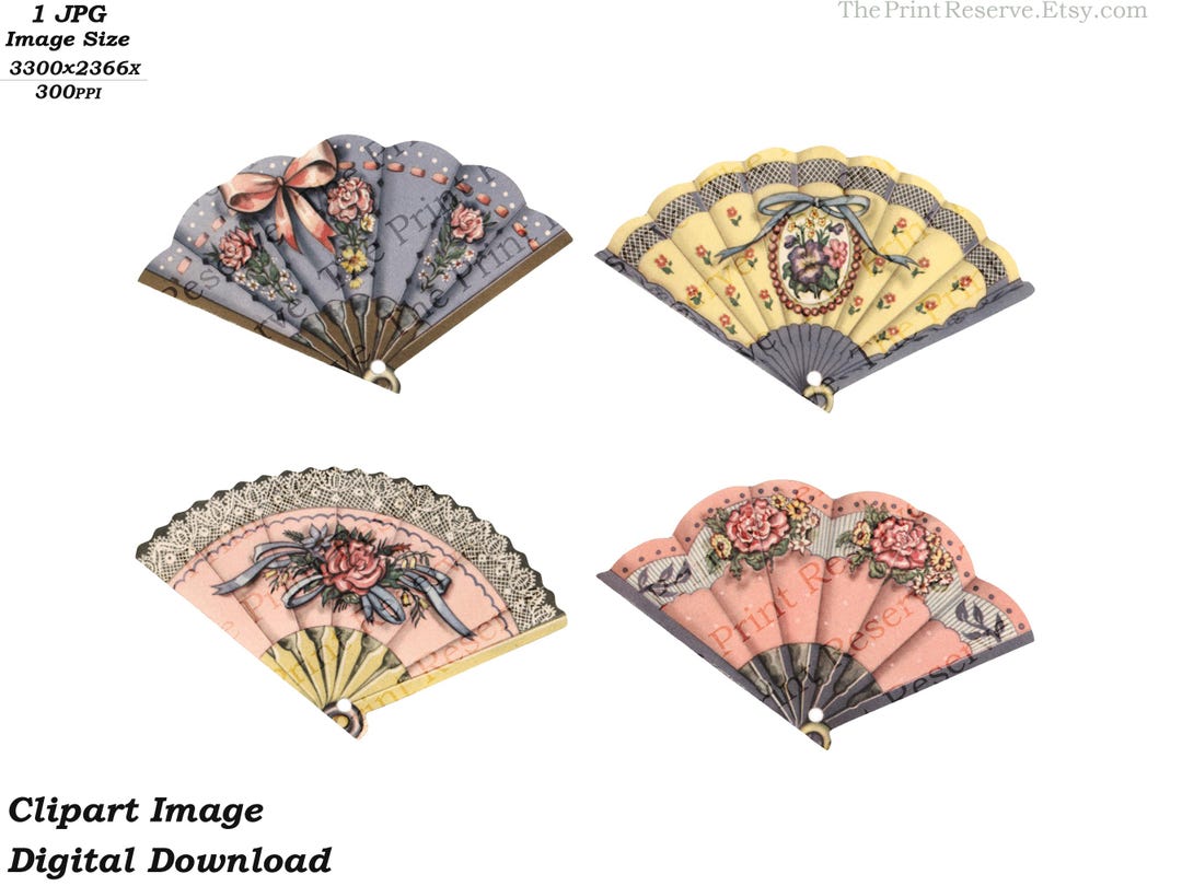Miniature Paper Fan Printable Digital Download Image #238 - Etsy