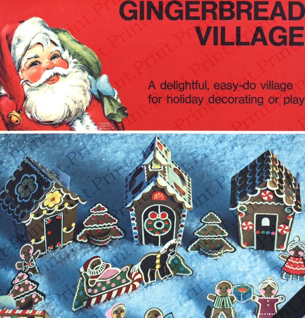 Gingerbread House Printable Digital Download Christmas Paper Doll Model ...