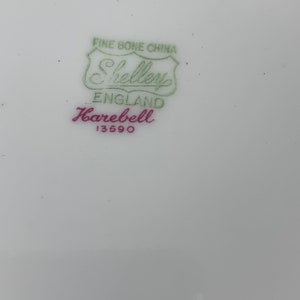 Vintage Shelly Fine Bone China 8 Inch Salad Plate Harebell Pattern Blue ...