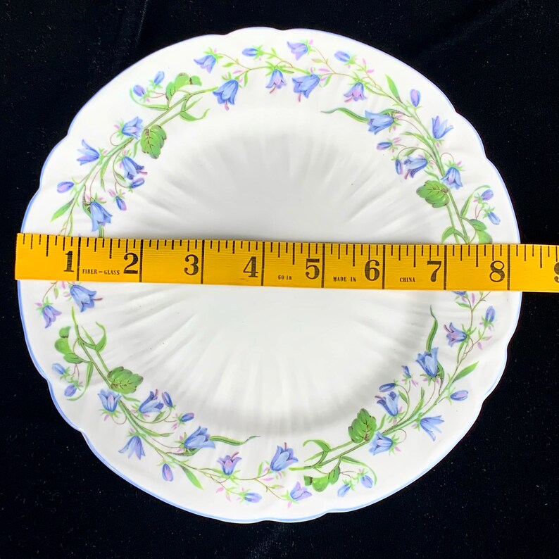 Vintage Shelly Fine Bone China 8 Inch Salad Plate Harebell Pattern Blue ...