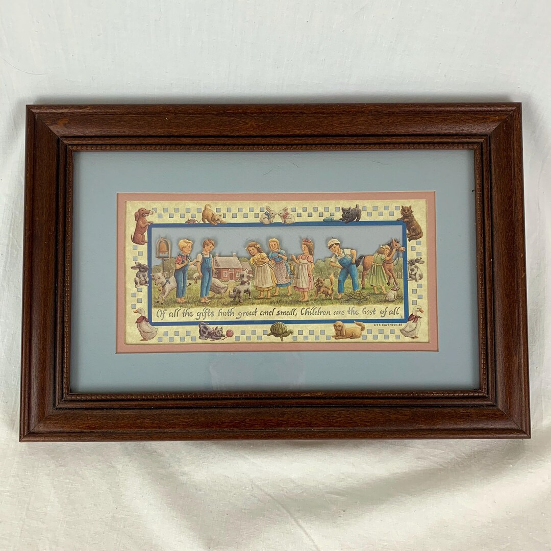1988 Scissor Cut Scherenschnitte Wood Glass Framed of All the Gifts ...