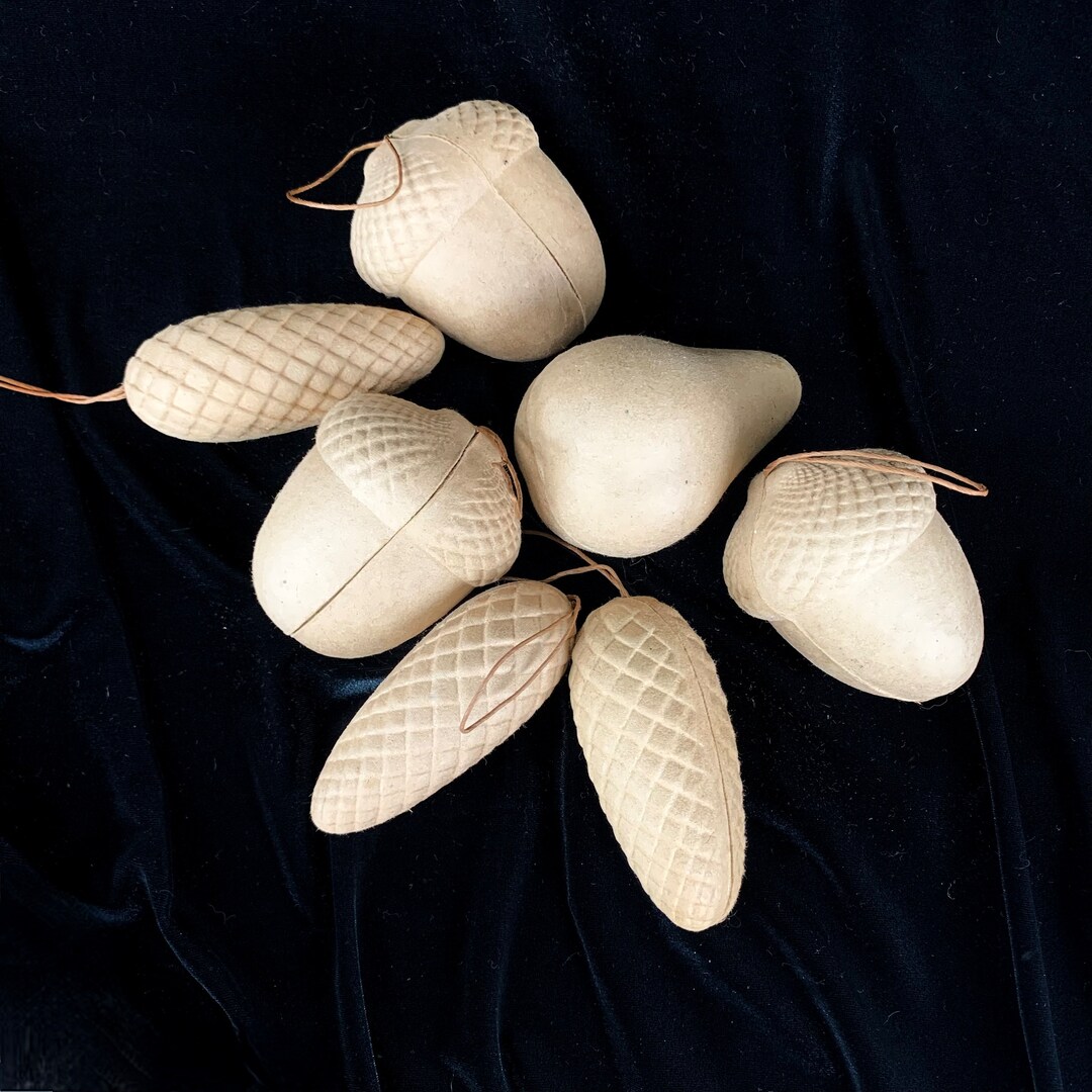 3D Paper Mache Boxes Acorns Pinecones Pear Shaped Halloween - Etsy