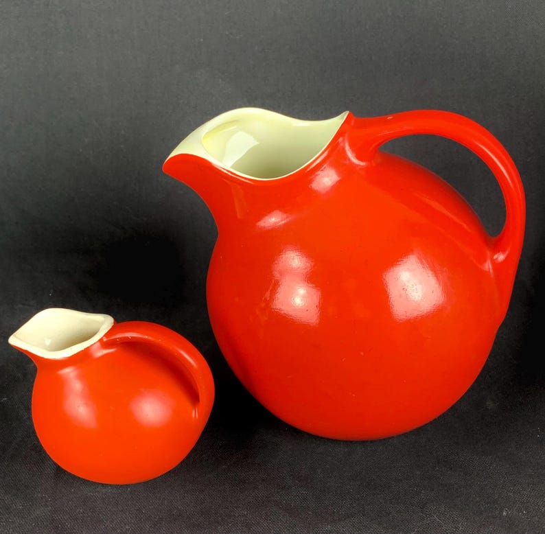 Vintage Small Orange Ball Tilt Pitcher or Creamer Mccoy Pottery ...