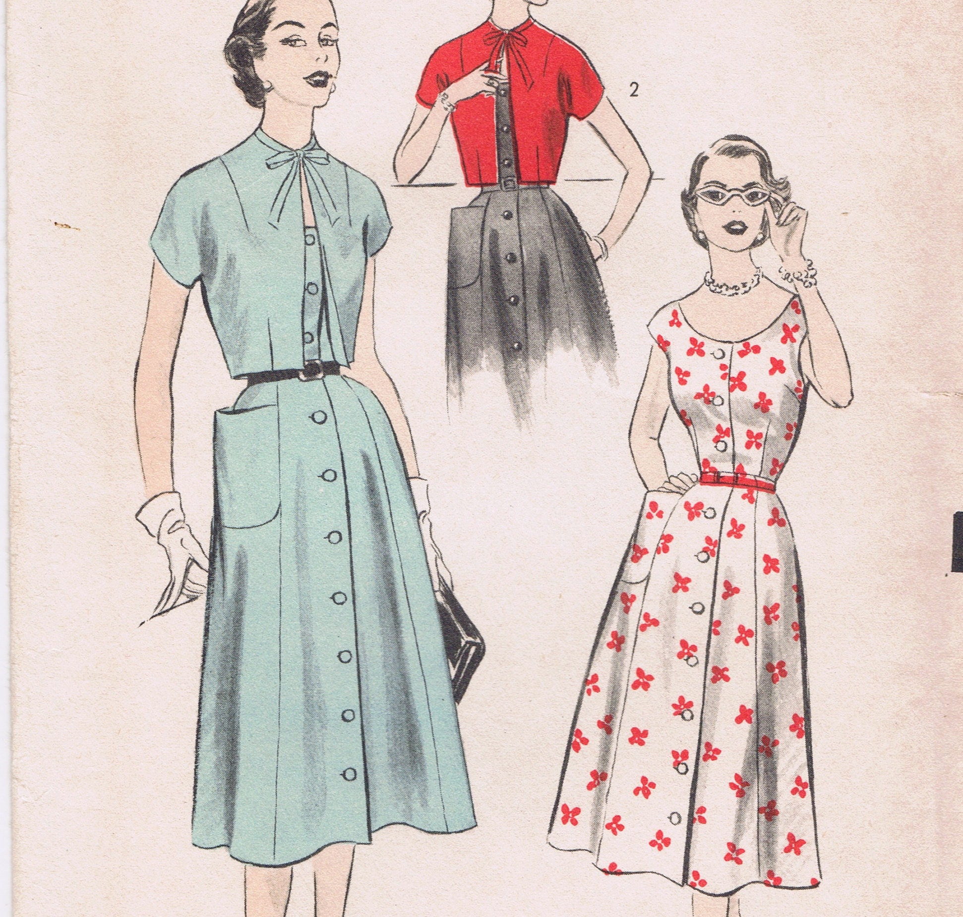 Uncut 1953 Advance Pattern 6377 House Dress With Bolero Size - Etsy