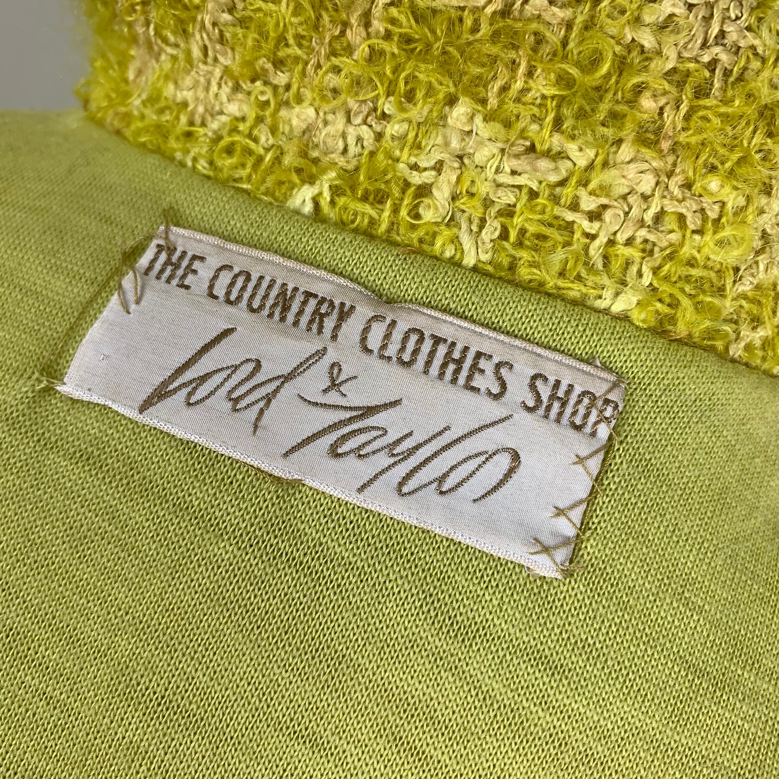 1960s Bonnie Cashin Full Cape OS Sills Lord and Taylor Yellow Boucle ...