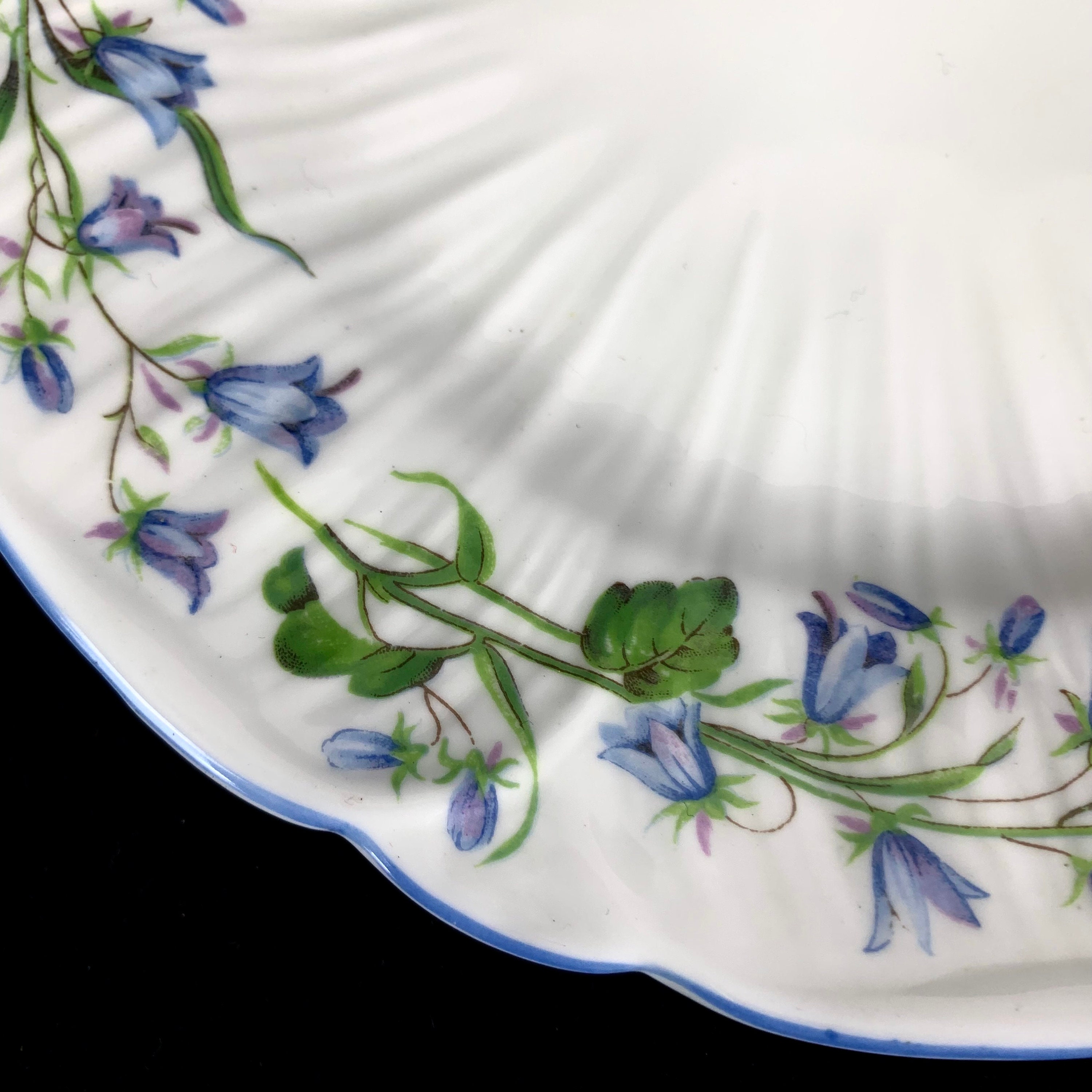 Vintage Shelly Fine Bone China 8 Inch Salad Plate Harebell Pattern Blue ...