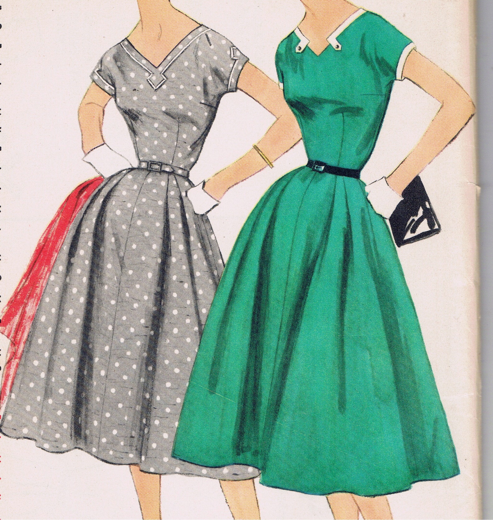 Uncut 1955 Simplicity Pattern 1135 Mid Century Dress Size 18 - Etsy