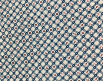 Blue Plaid Calico Fabric - Etsy