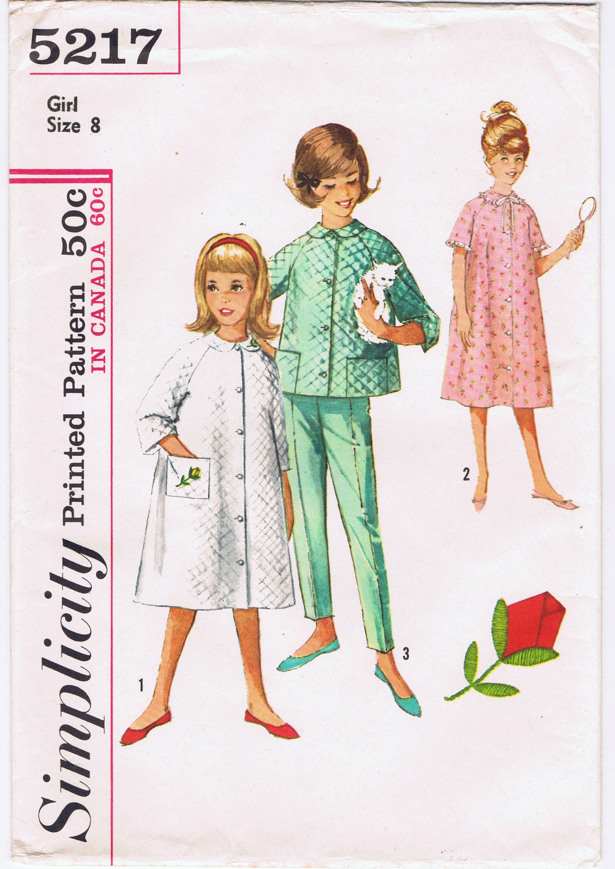 Uncut 1963 Simplicity Pattern 5217 Girls Size 8 Bathrobe House - Etsy