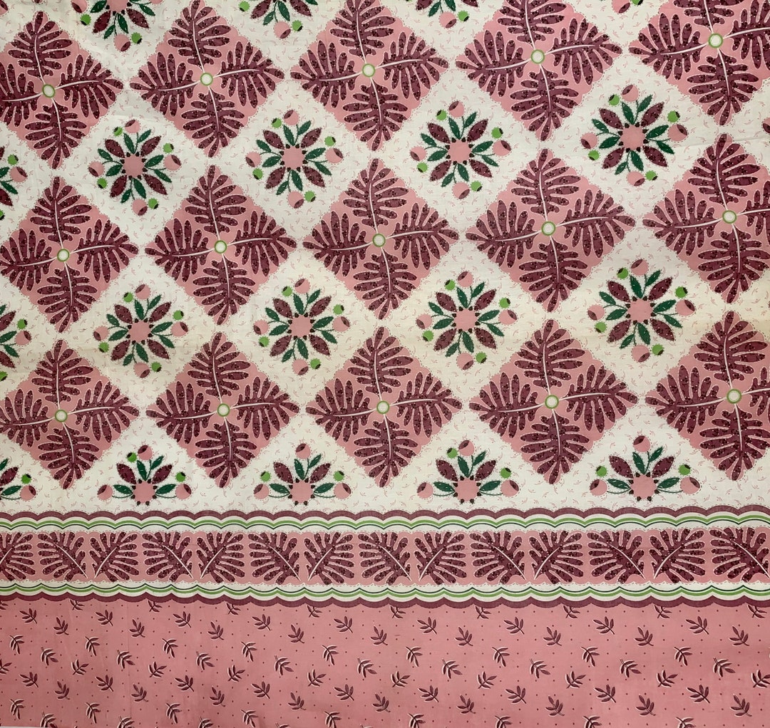 New 1950s Border Cotton Fabric 3.5 Yds for Gathered Skirts Apron ...