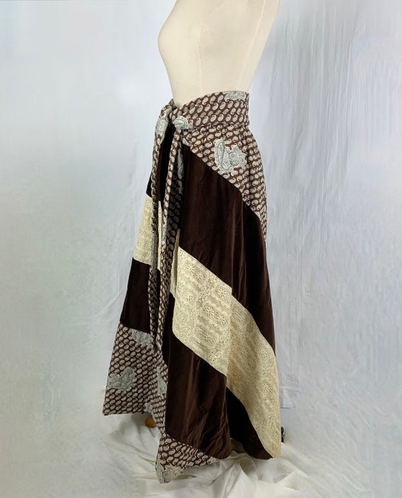 1970s Chessa Davis Maxi Skirt L Hostess A Line with S… - Gem