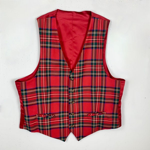 Red Plaid Vests - Etsy
