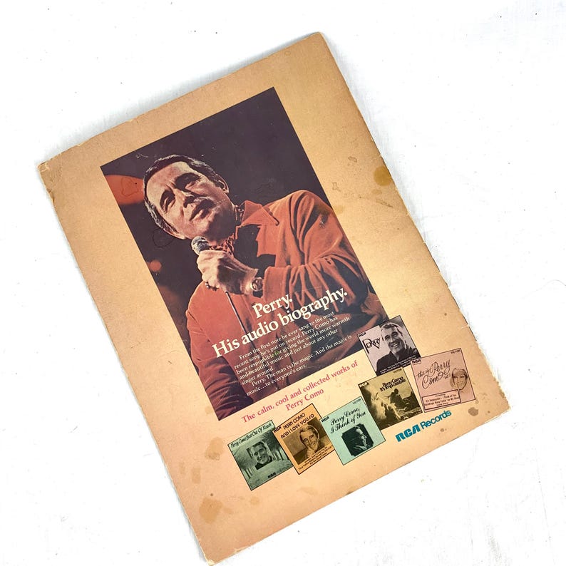 1970s Perry Como Souvenir Booklet Photos and Bio Very Good Gift ...