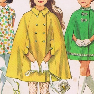 1968 Simplicity Pattern 8072 Girls Sz 7 Fall Double Breasted or Not ...