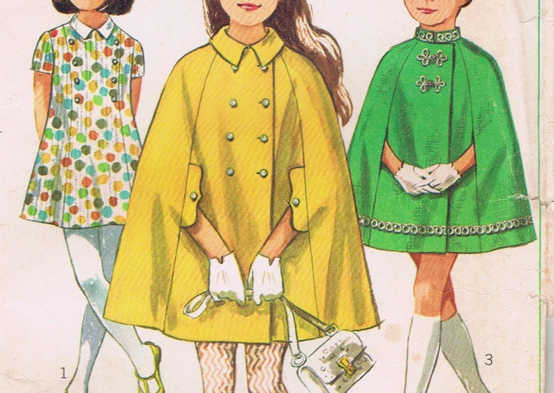 1968 Simplicity Pattern 8072 Girls Sz 7 Fall Double Breasted - Etsy