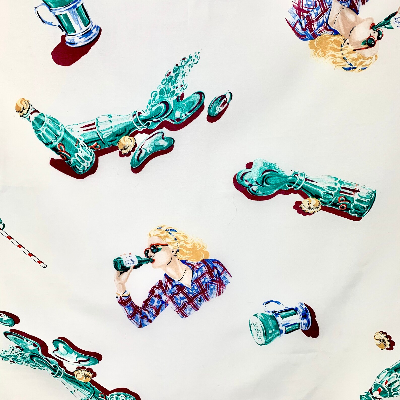 1970s Rockabilly Fabric Gallery Division of Couleur Polyester - Etsy