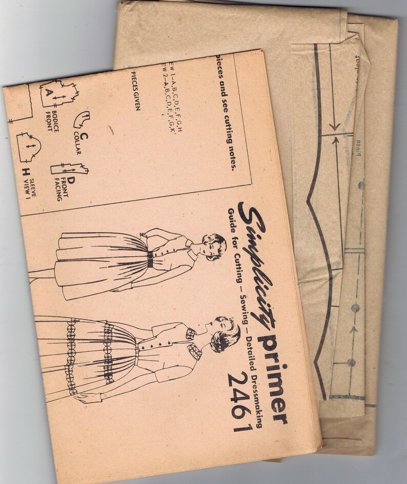 1958 Simplicity Pattern 2461 Dress Size 20 Full Pleated Skirt - Etsy