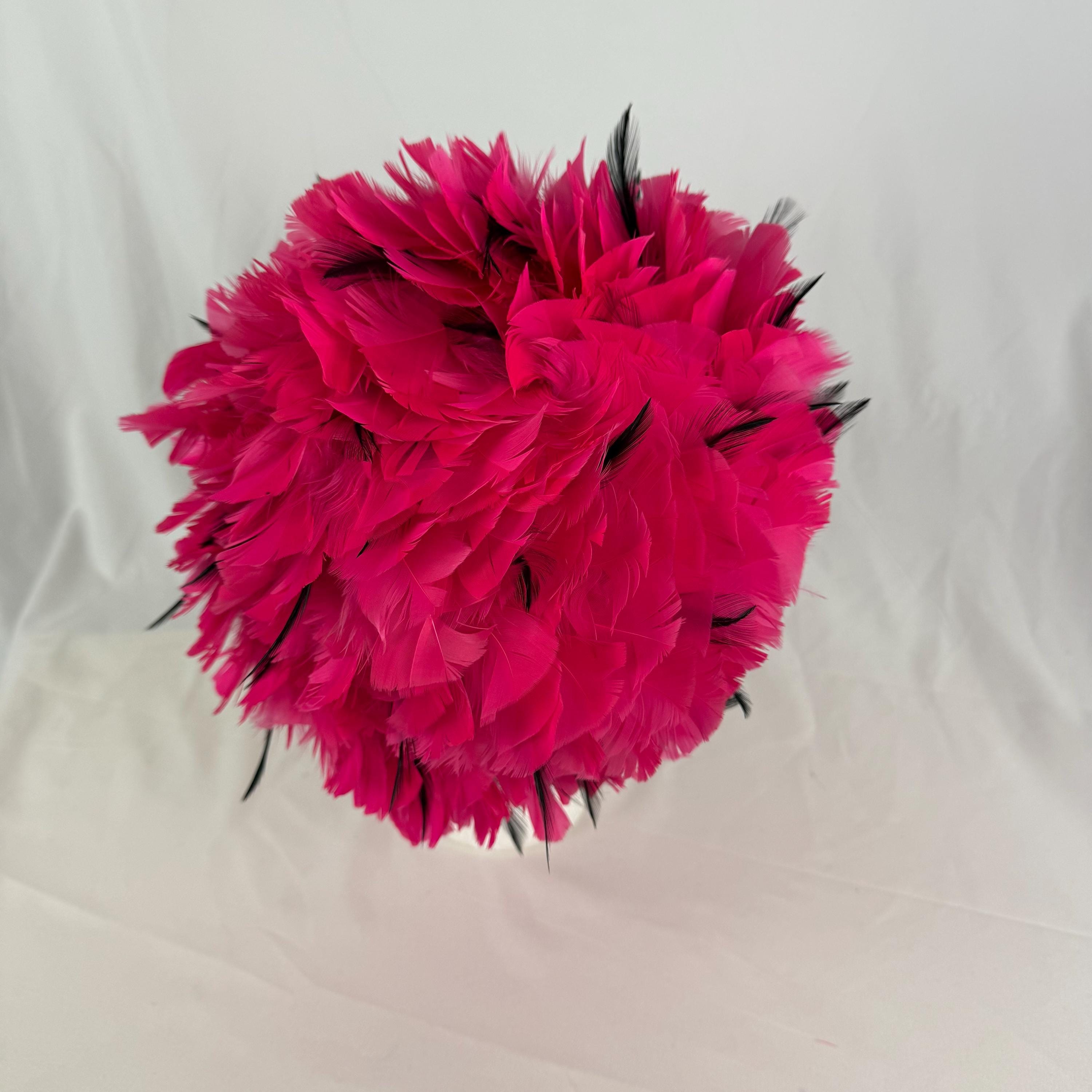 Vintage 1960s Hot Pink Feather Bucket Hat: Mid-century Modern Costume ...