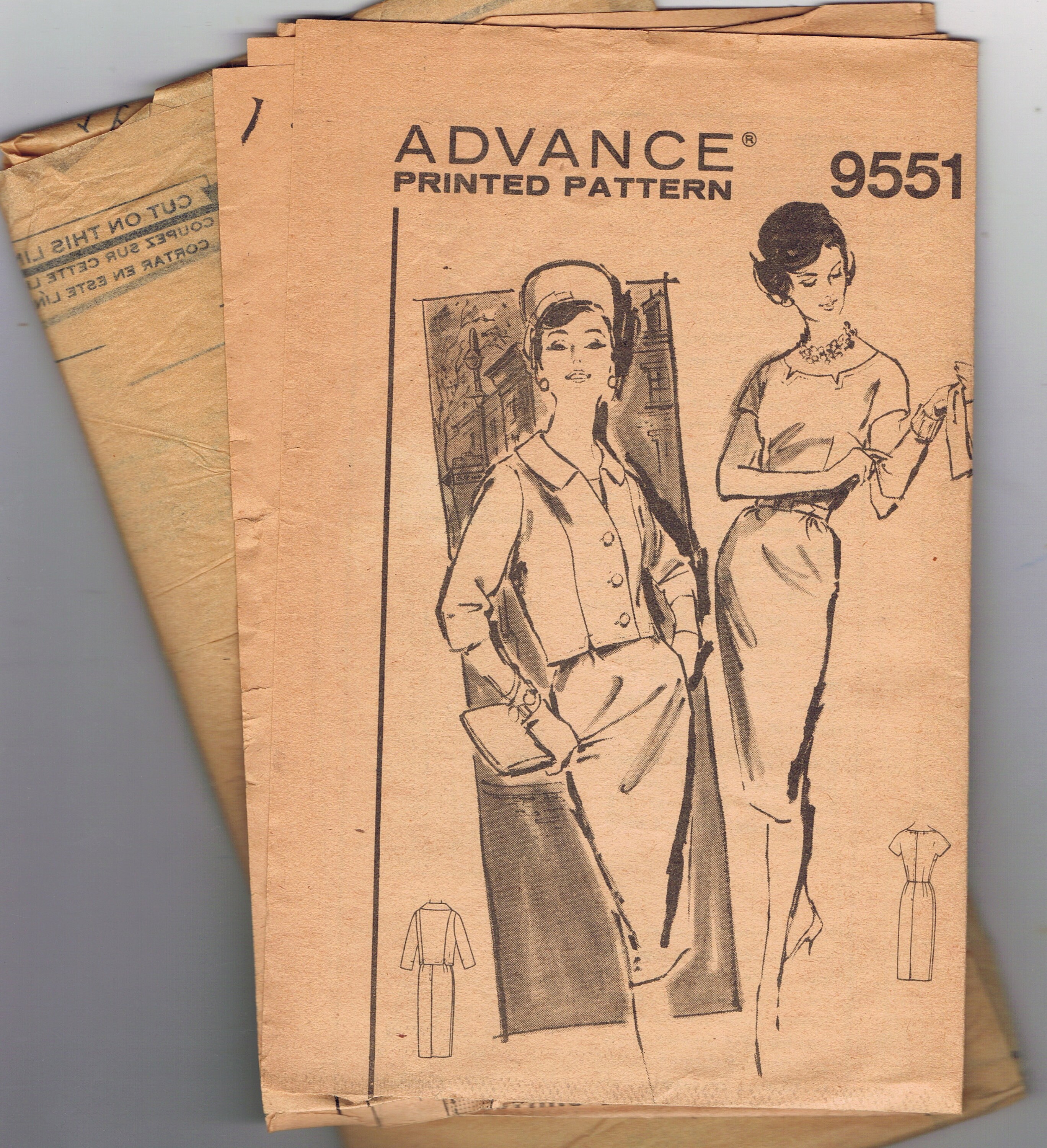 Uncut 1960 Advance Pattern 9551 Sheath Dress and Jacket | Etsy