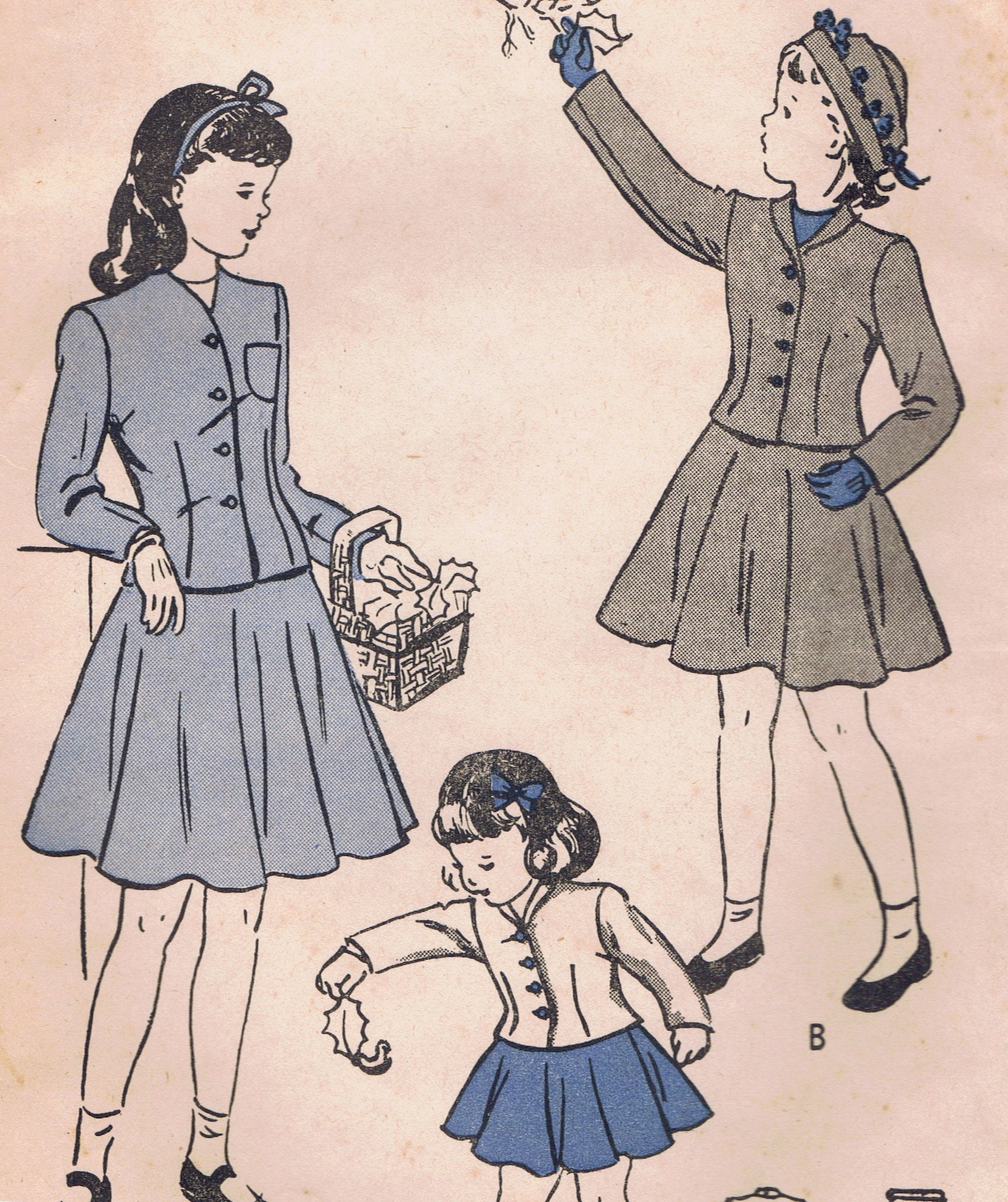 Uncut 1940s Butterick Pattern 4567 Girls 4 Easter Suit 2 Piece | Etsy