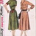 Uncut 1953 Simplicity Pattern 4488 One Piece Shirtwaist Dress Size 16.5 ...