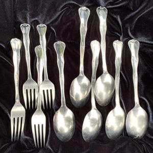 10 Pieces Vintage Simplicity Flatware by Wallace 18 8 Stainless Steel 6 Tablespoons 2 Salad ...