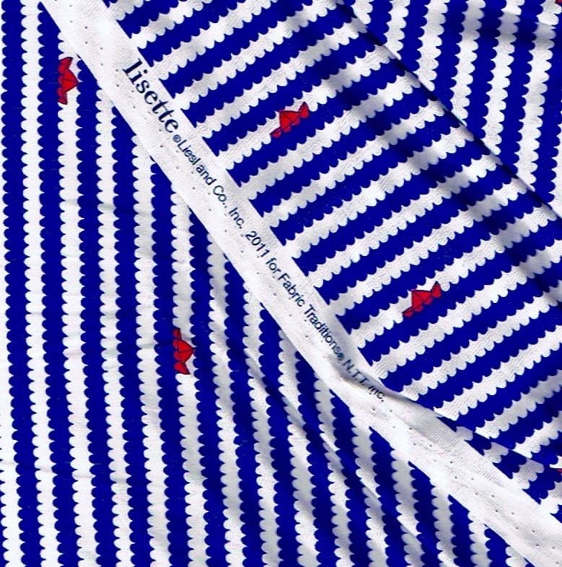 Cute Face Mask Fabric Red Paper Hat Sailboats on Blue & White - Etsy