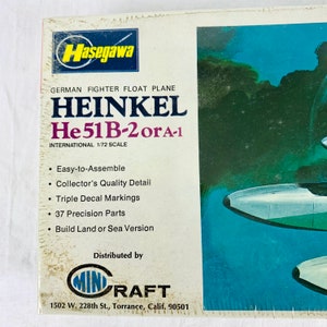 New Hasegawa Model Airplane Kit Heinkel German Fighter Float Plane ...