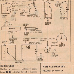 1944 Simplicity Pattern 1211 Little Girls Size 4 Pinafore and Blouse ...