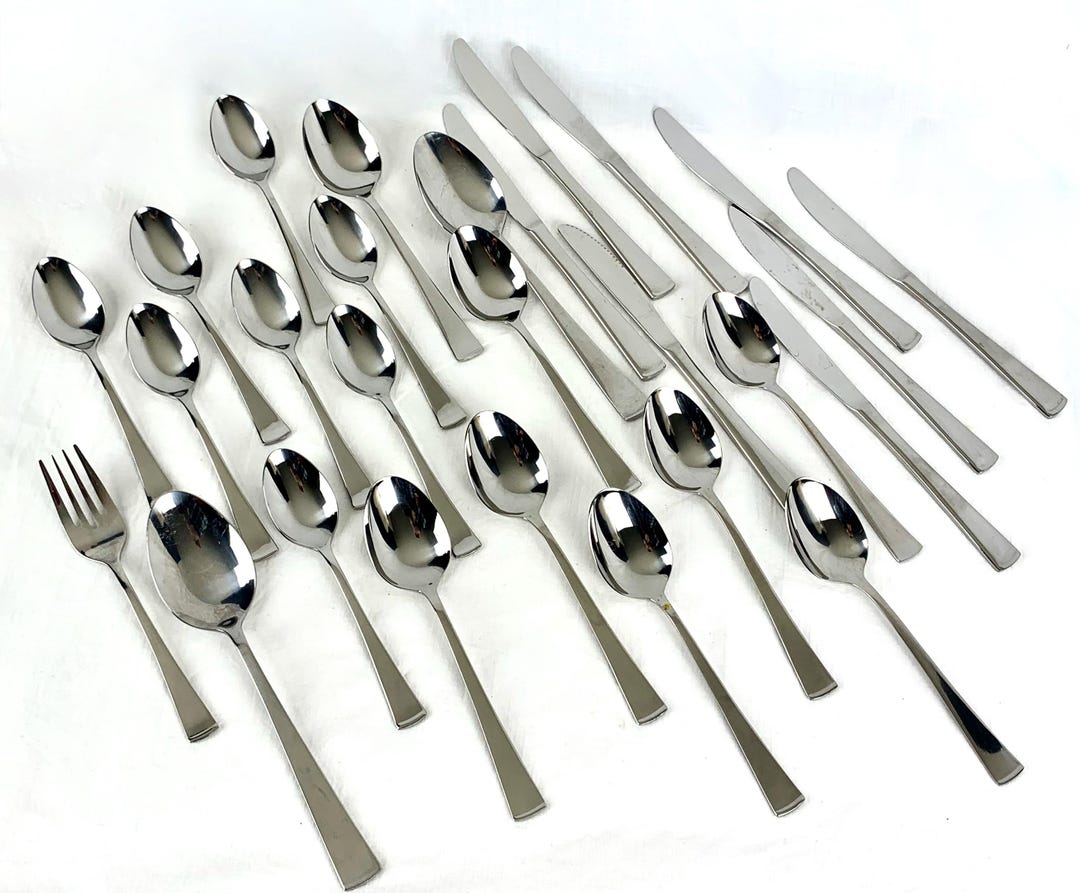 New Old Stock Utica Walco Korea Sonnet Stainless Steel Flatware Lot 27 ...