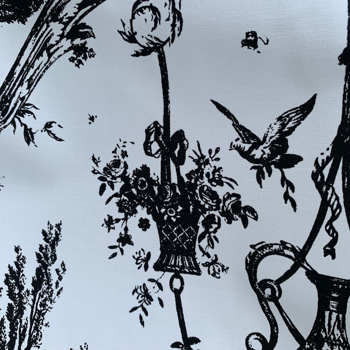 By the Yard Vintage Toile De Jouy Fabric Black White - Etsy