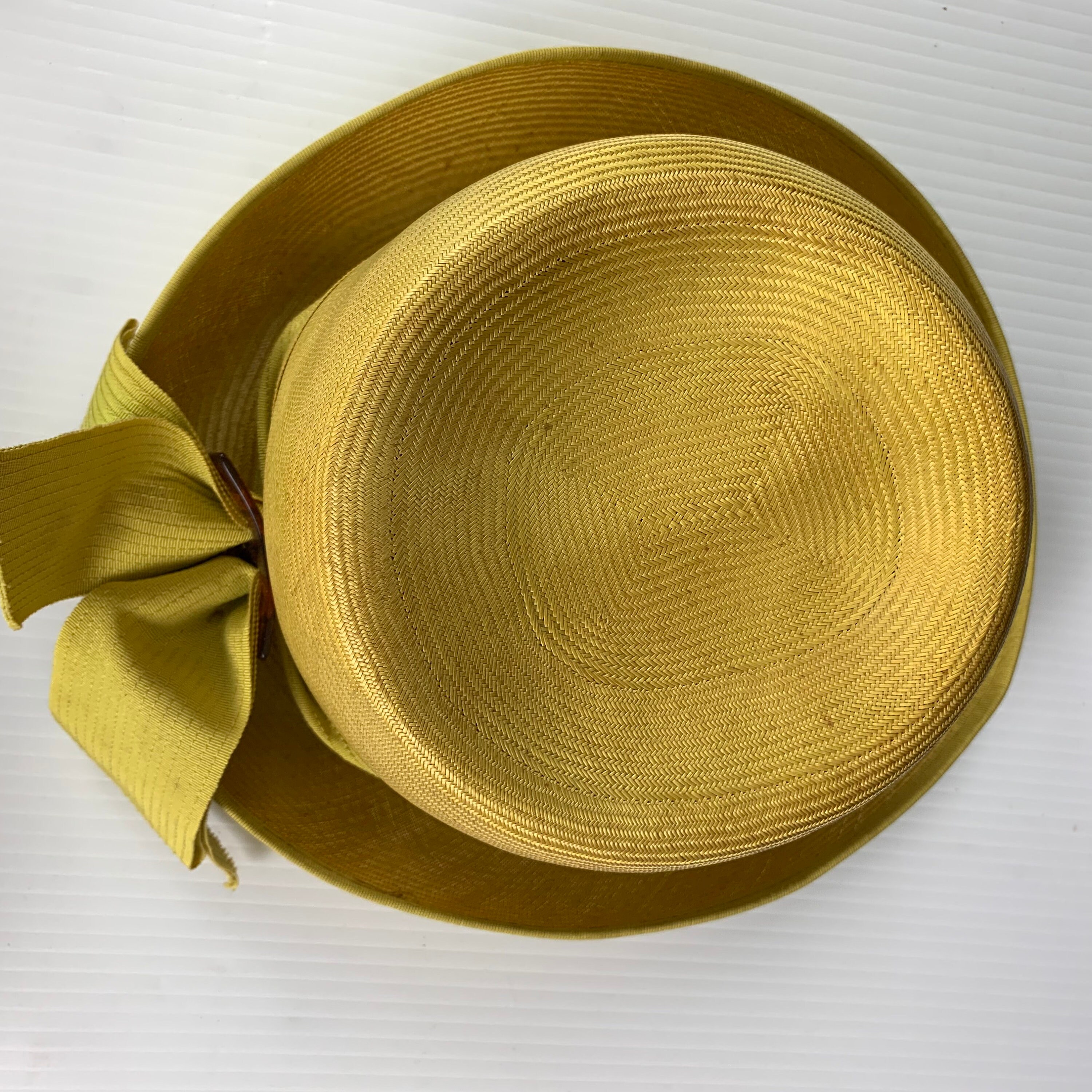 1980s Vintage Yellow Straw Hat by Hess Department Store - Etsy