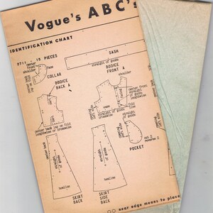 Uncut 1954 Vogue Pattern 2711 Girls Size 6 Easter Dress W Short Fitted ...